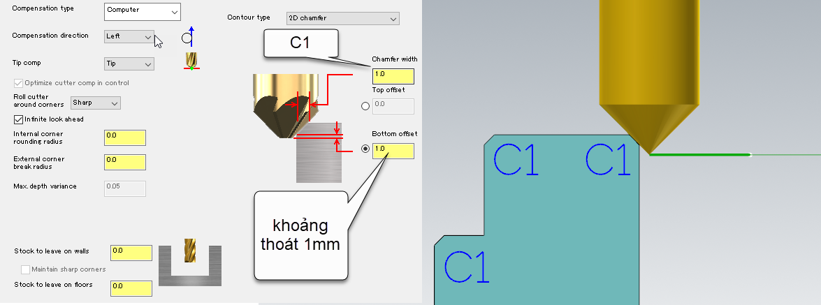 Làm thế nào để sử dụng dao Chamfer (vát C) hiệu quả trong lập trình phay CNC